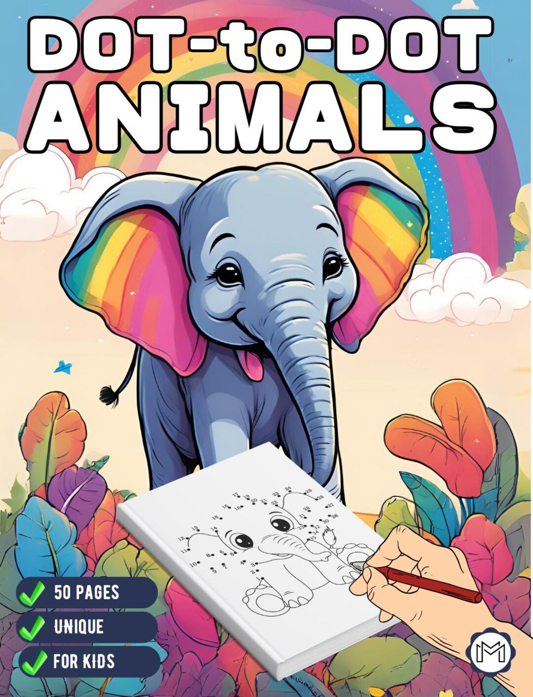 50 Pages Dot to Dot Animal Lover Activity Book Gift for Kids Ages Boys ...