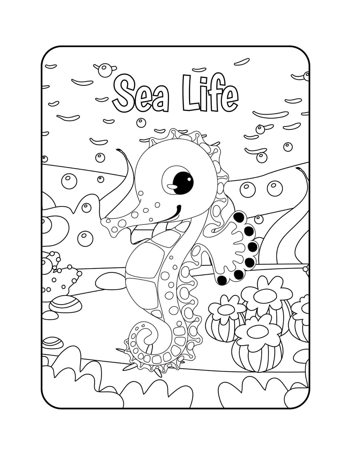 Sea Animal Coloring Book for Kids and Adults Relaxation Kids Coloring ...