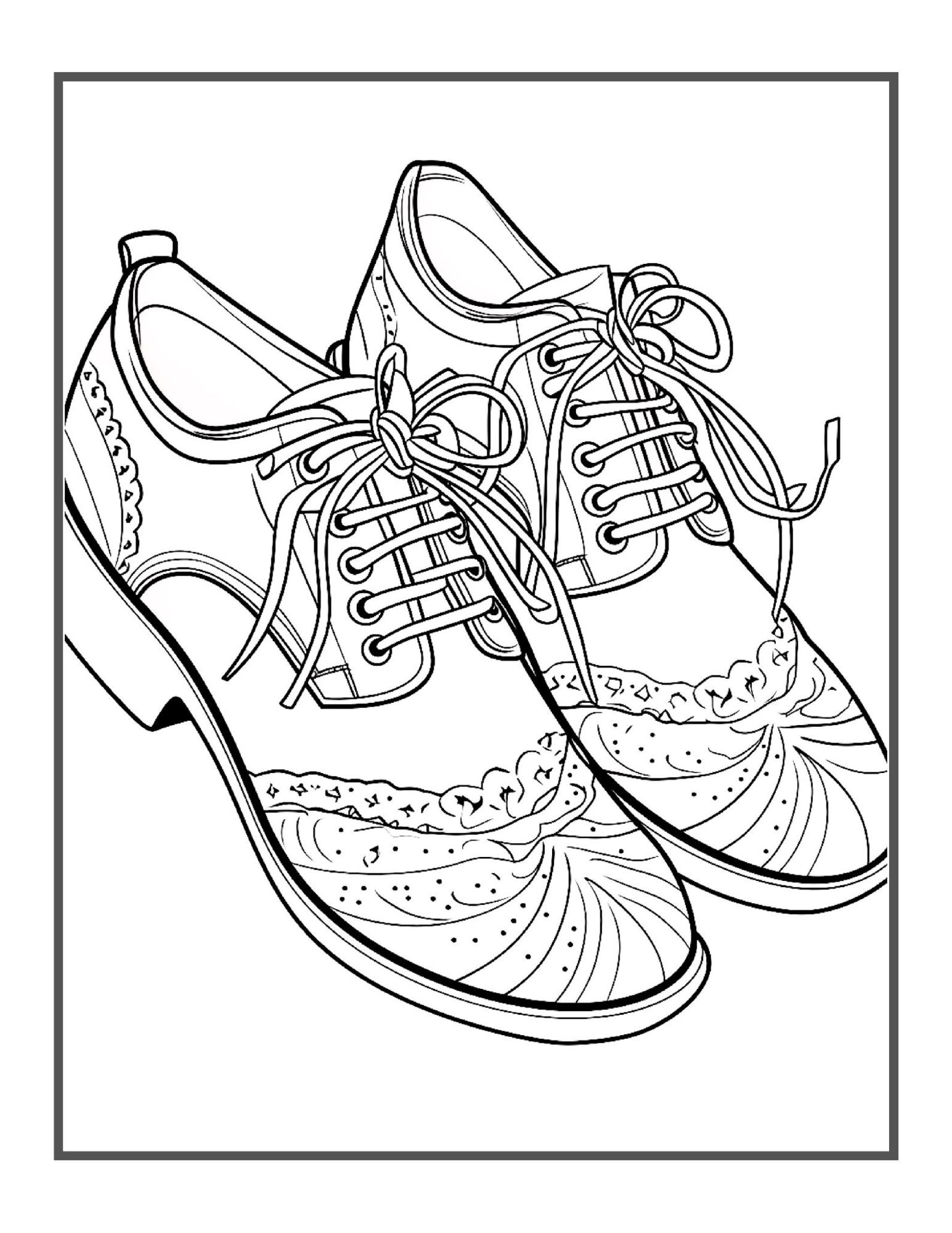 50 Pages Fashion Shoes Coloring Book Gift for Adults Kids Men Women ...