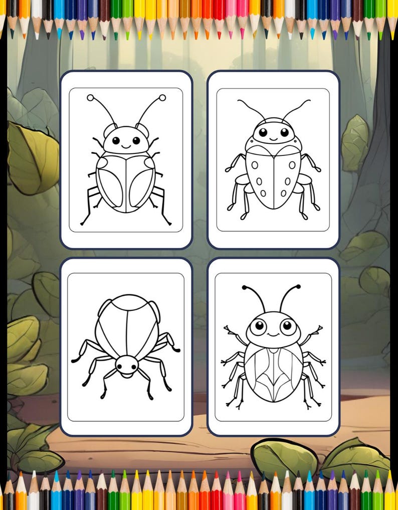Funny Cute Bugs and Insects Coloring Book for Adults Men Women Kids ...