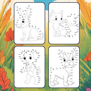50 Pages Dot to Dot Animal Lover Activity Book Gift Kids Ages Boys ...