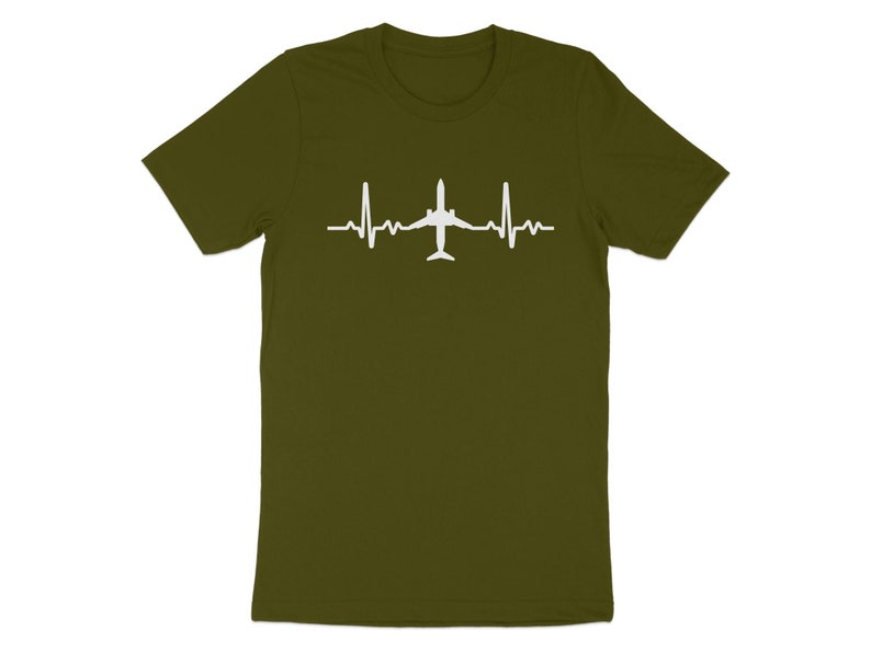 Airplane Airliner Plane Pilot Heartbeat Design Aviation Gift T-shirt ...