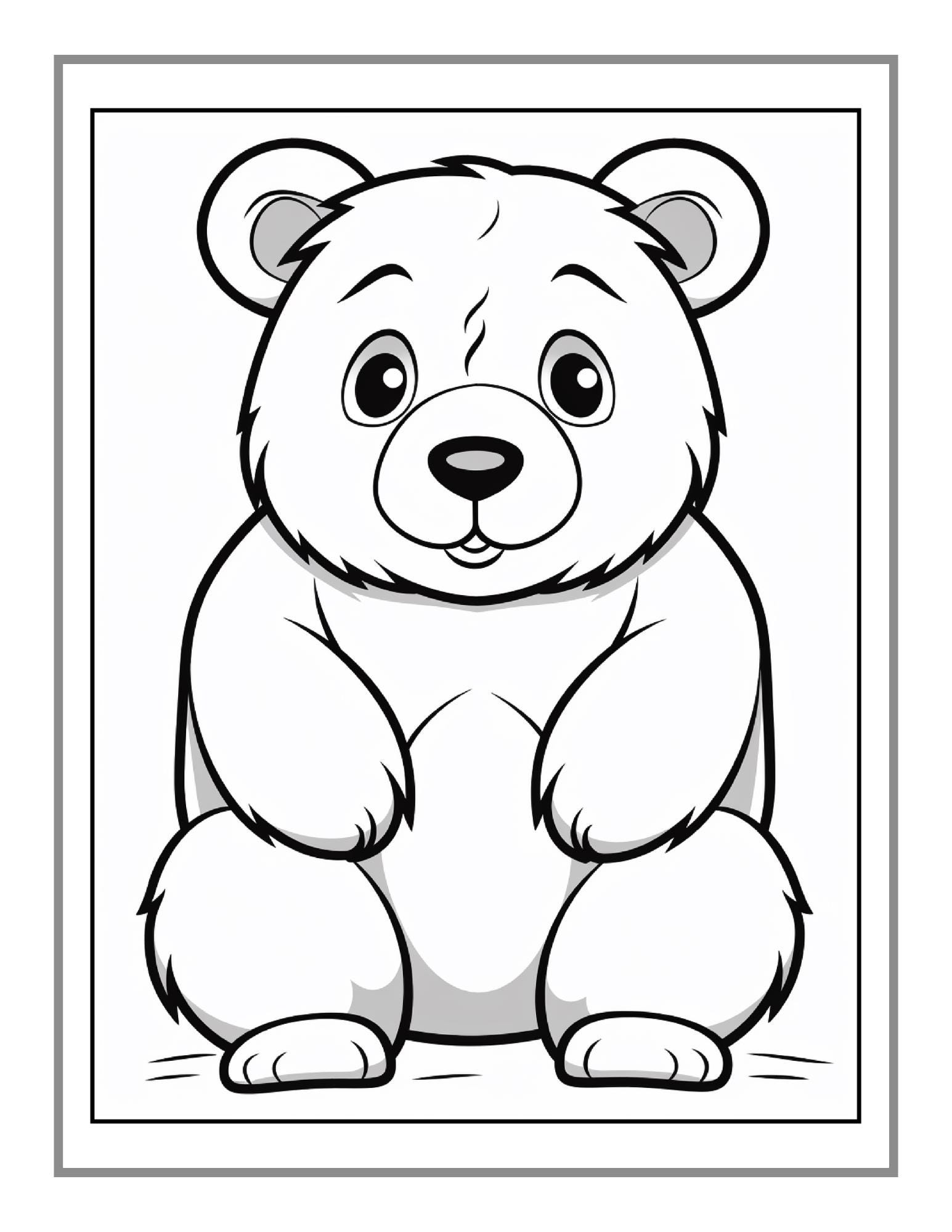50 Pages Cute Teddy Bear Coloring Book Gift for Adults Kids Men Women ...