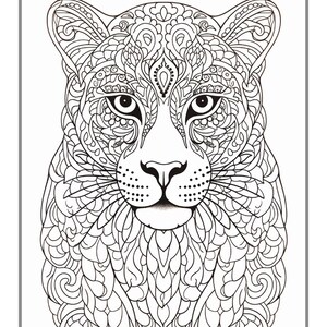 50 Pages Bold and Easy Leopard Animal Mandala Coloring Book Gift for ...
