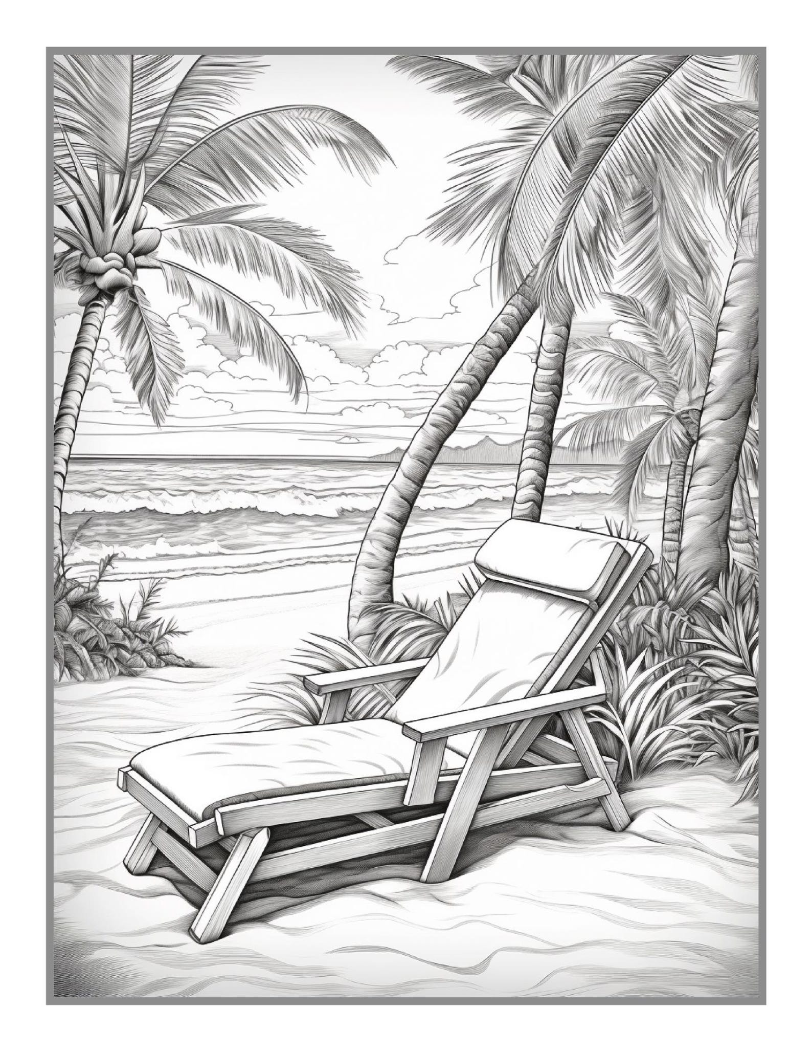 Tropical Beach Homes Coloring Book Birthday Holiday Gift for Adults Men ...