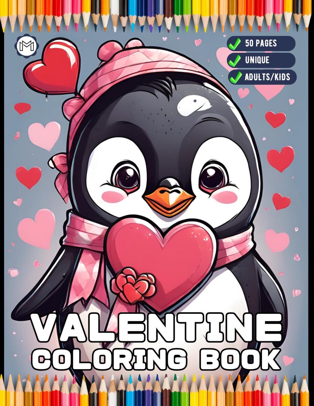 Cute Animals Valentine Day Coloring Book Gift for Adults Kids Men Women ...