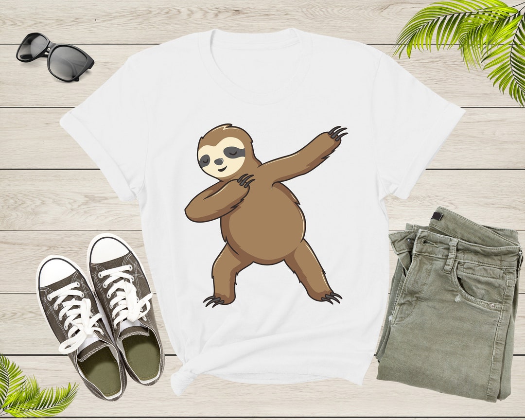 Cool Dabbing Dancing Lazy Sloth for Men Women Kids Boys Girl T-shirt ...