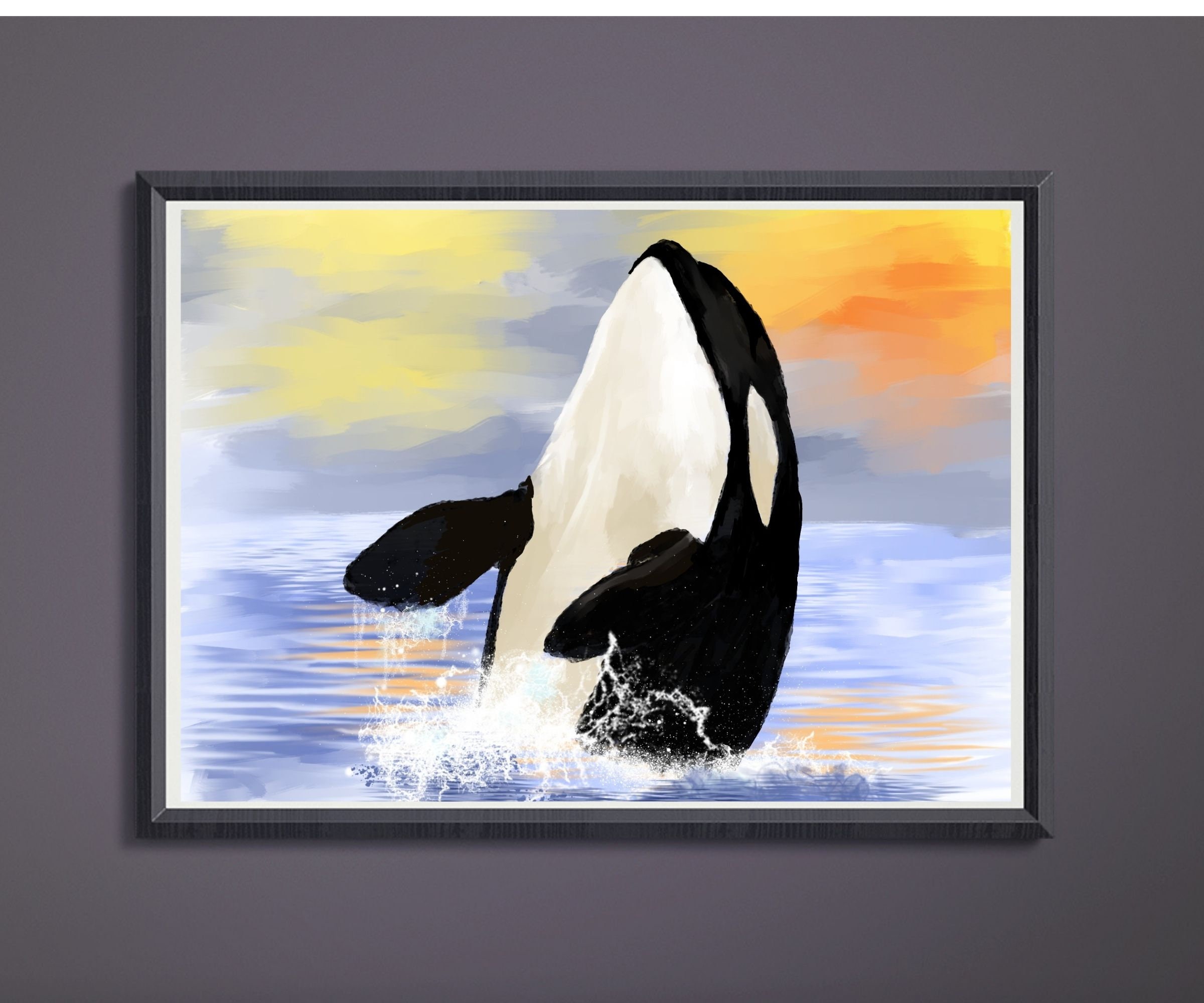 Orca in the Sunset, Digital Download - Etsy