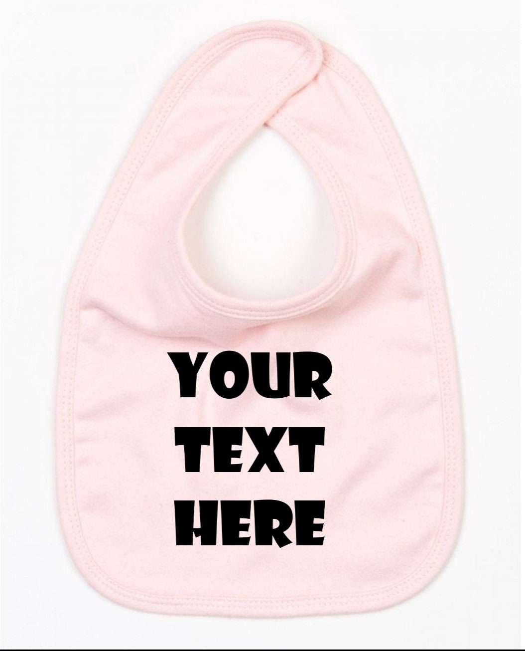 Personalised Bib Baby bib Velcro bibs White Pink Blue | Etsy