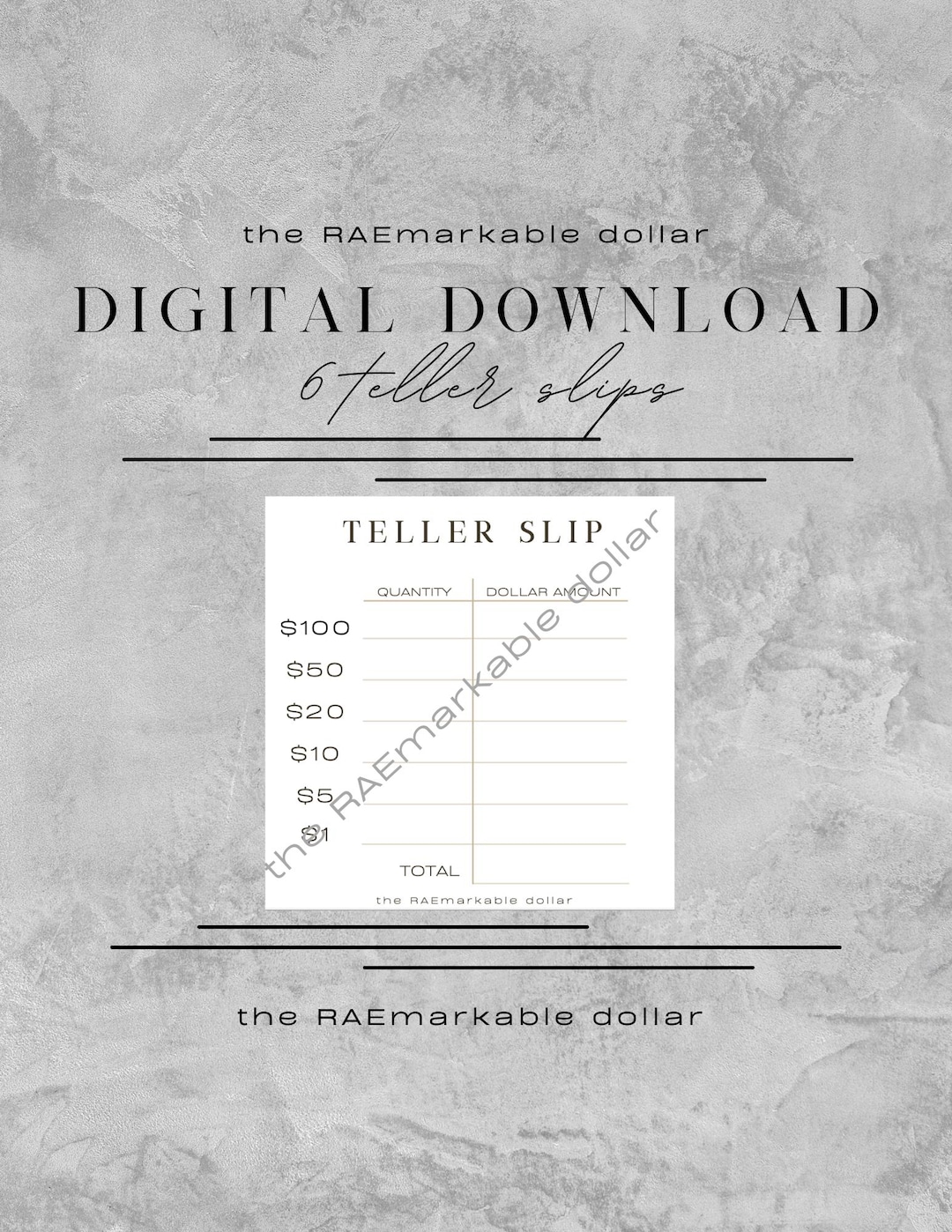 Printable Teller Slips Digital Download - Etsy
