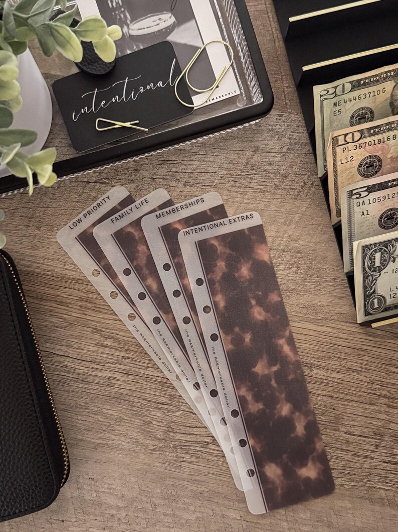 Custom Brown Tortoise Bookmarks | Pack of 4 | A6 Cash Binder Section ...