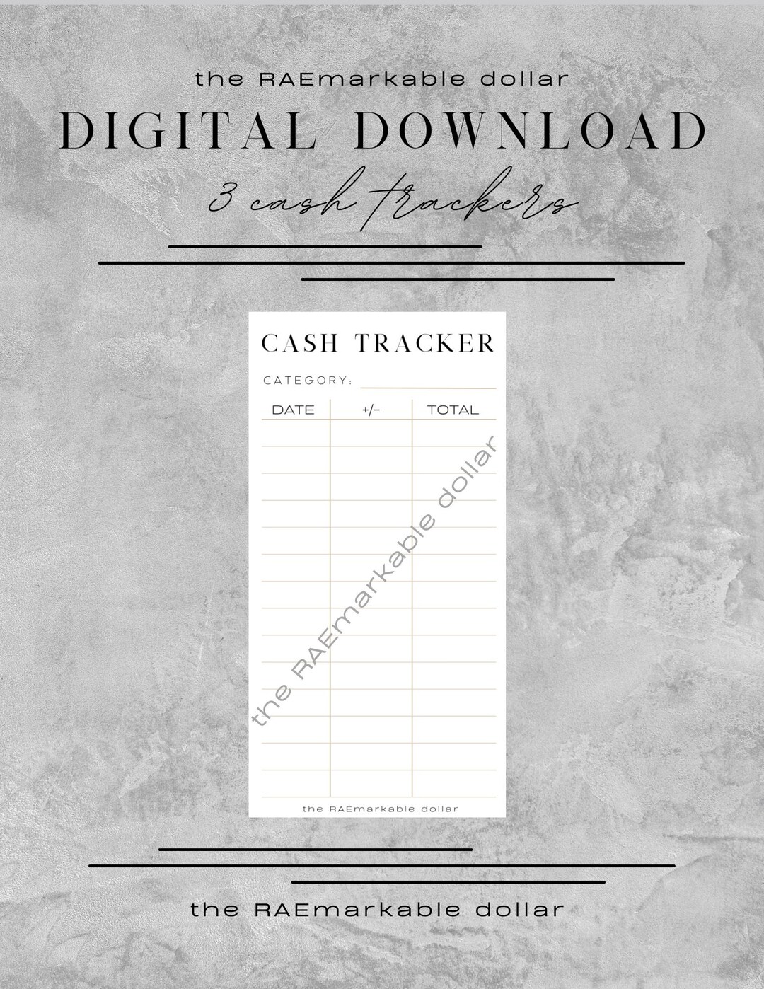 Printable Cash Trackers Digital Download - Etsy