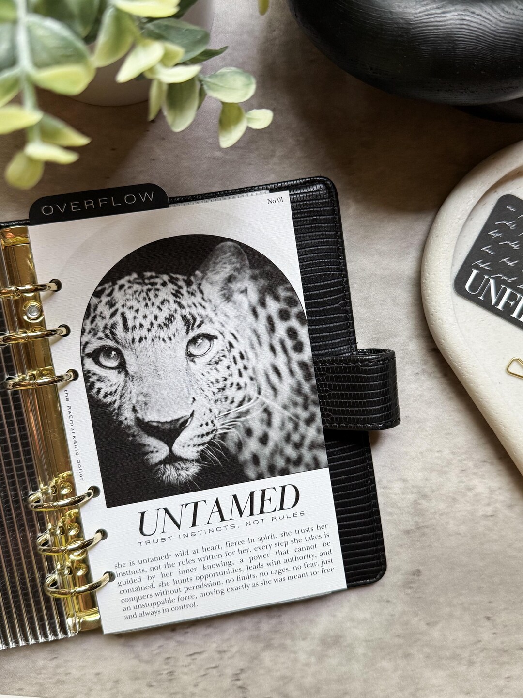 UNTAMED – A6 Dashboard | Luxury Linen Cardstock - Etsy