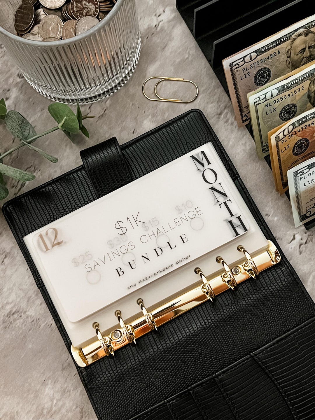 12 MONTH Monthly Savings Challenge Bundle Matte Vellum - Etsy