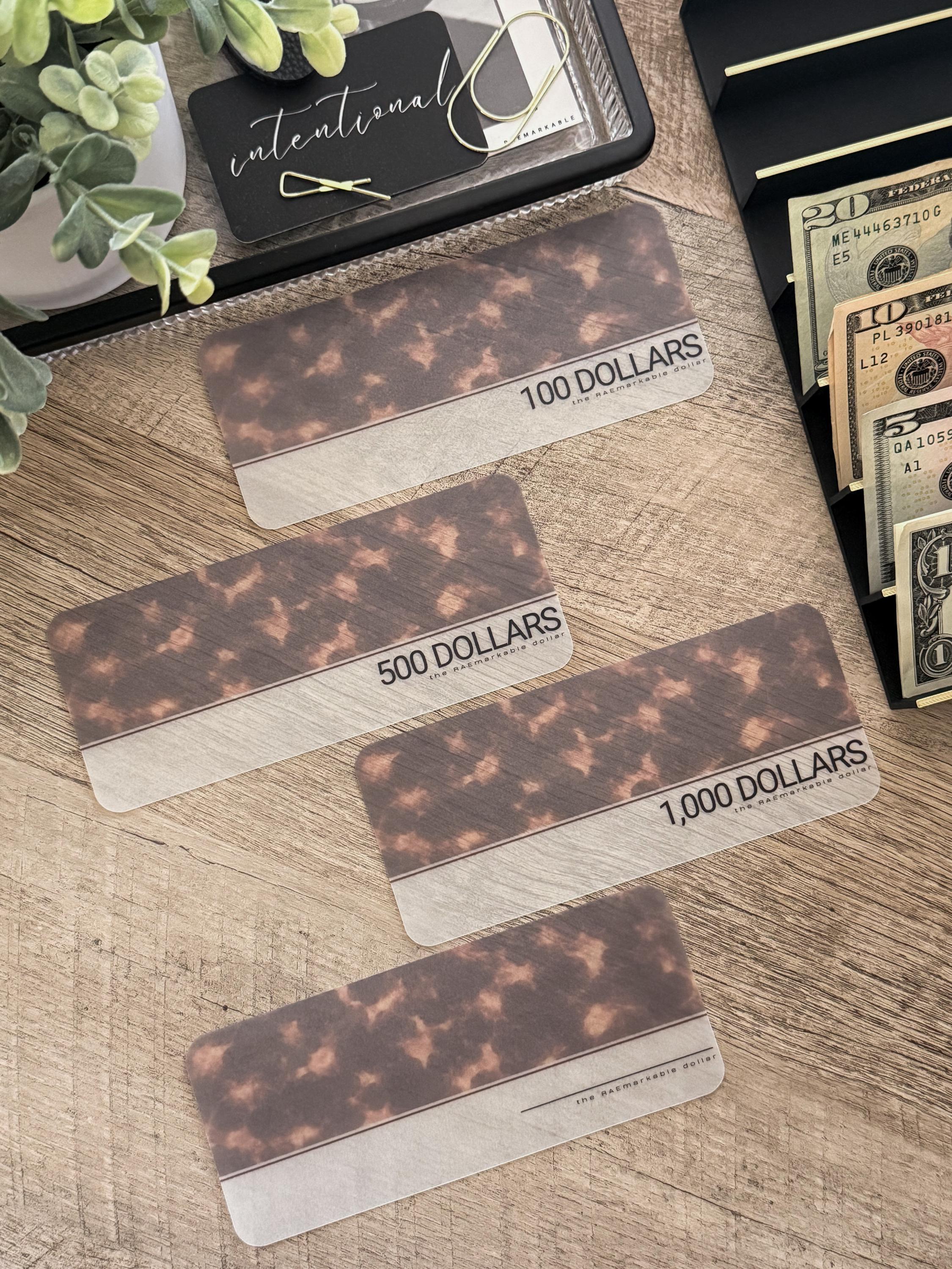 Brown Tortoise Cash Envelope Placeholders | A6 | Matte Laminated | 100 ...