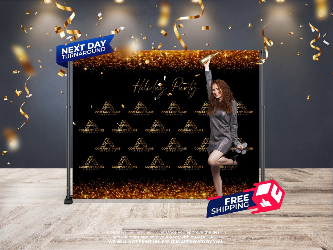 Holiday Party Backdrop, Event Backdrop, Company Party Backdrop, Party ...