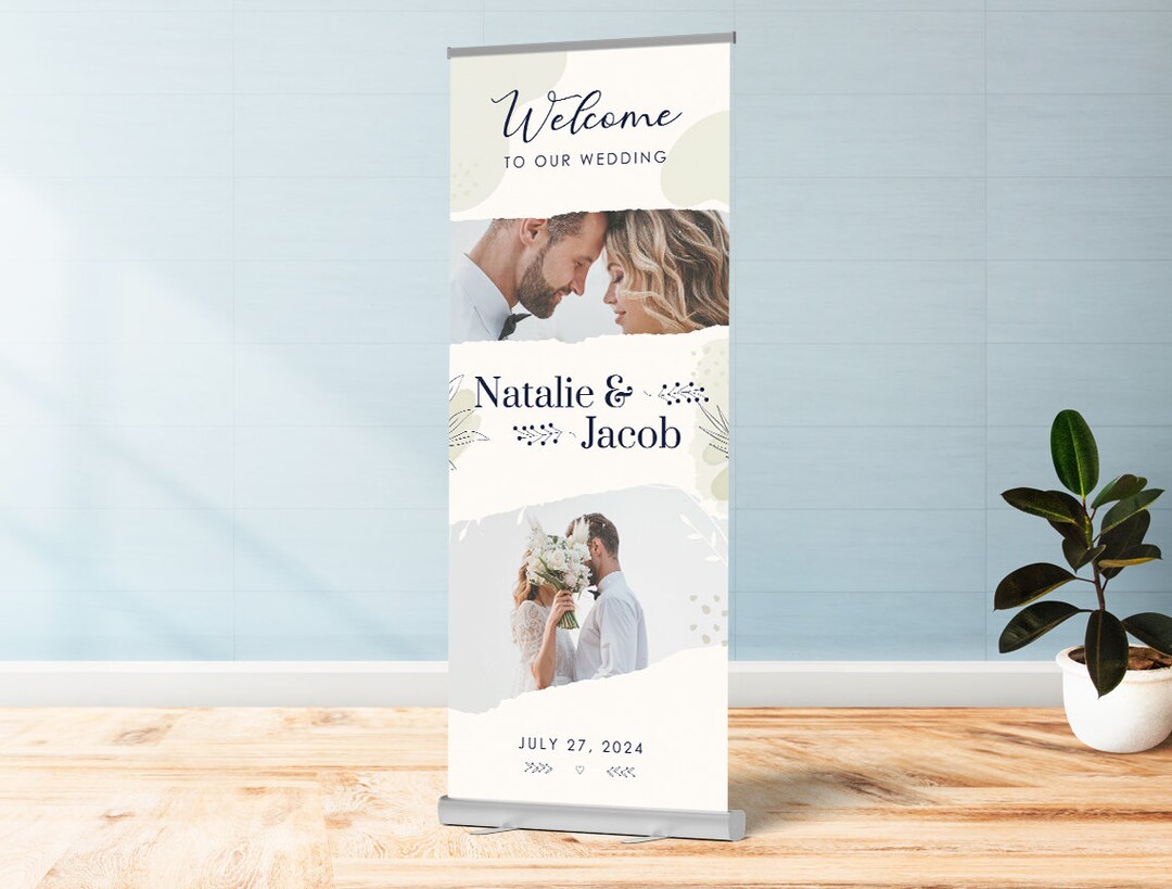 Wedding Retractable Banner Welcome Double Photo - Etsy