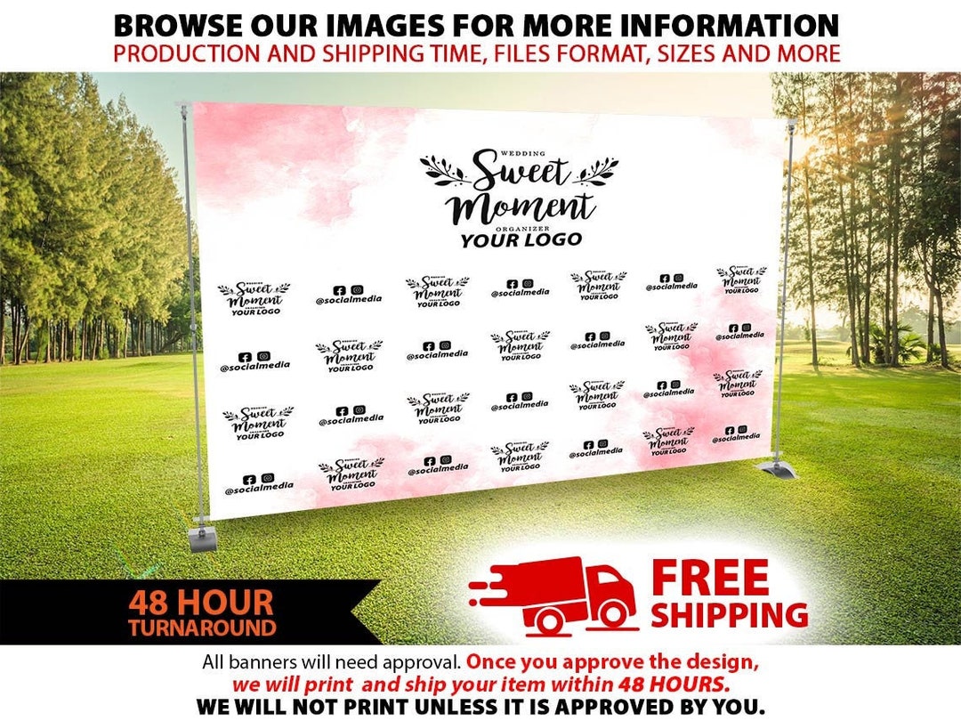 Custom Step and Repeat Backdrop - Personalized Photo Backdrop for ...