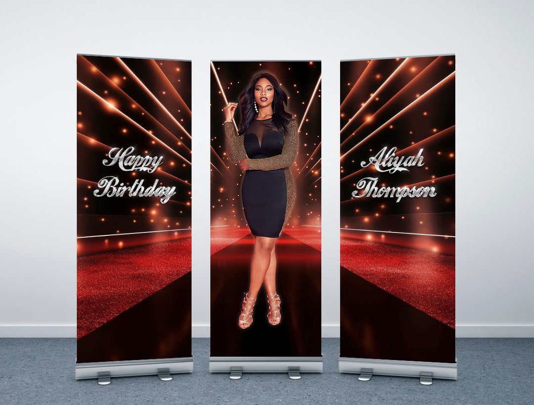 Triple Birthday Retractable Banner Large Photo Sign - Etsy