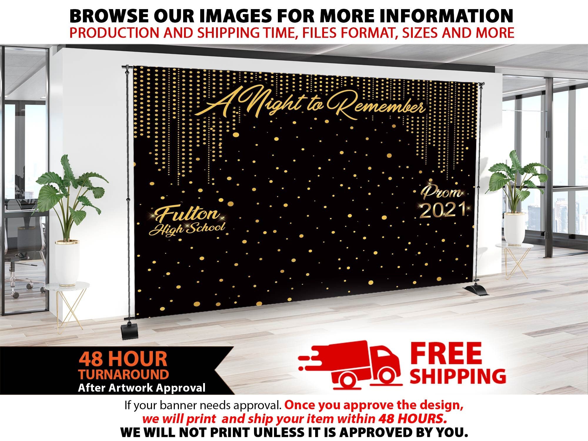 Prom Backdrop, Graduation Backdrop, Step and Repeat, Custom Backdrop ...