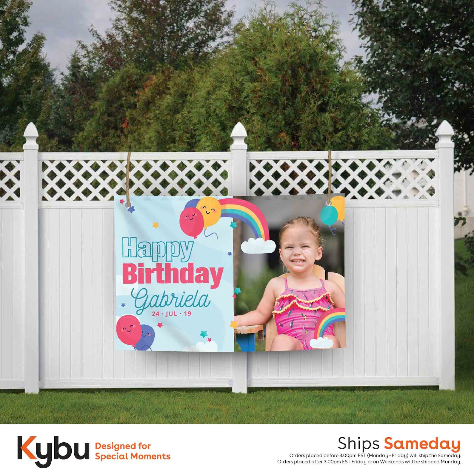 Birthday Vinyl Banner CUSTOMIZABLE Name Personalized With Picture Happy ...