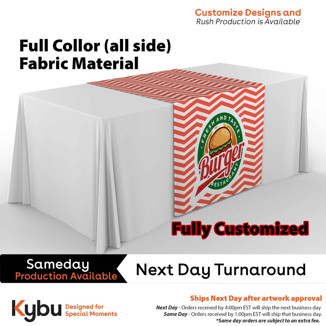 CUSTOM Table Runner With Logo for Vendor Events Event Table | Etsy