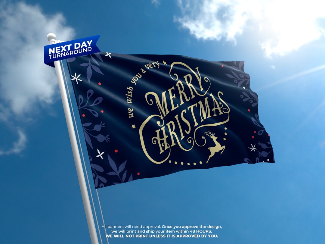 Christmas Pole Flags, Holiday Flag, Merry Christams Flags, Santa Flags ...