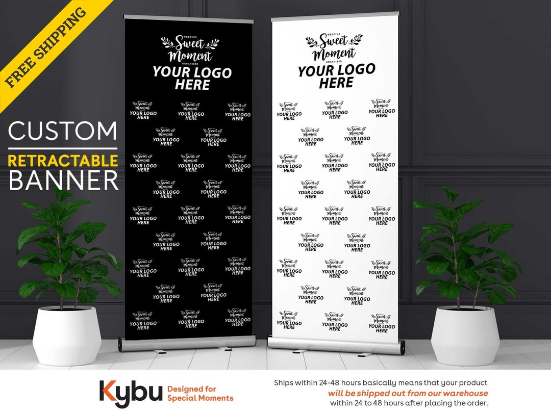 Custom Retractable Banner, Black and White Banners, Pop up Banner ...