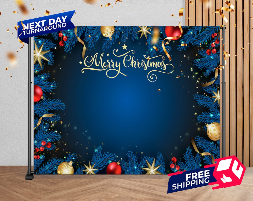 Christmas Family Party, Event Backdrop, End of the Year Backdrop ...