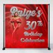 Birthday Backdrop Banner Red 30th , Birthday Party Glam, Glam Backdrop ...