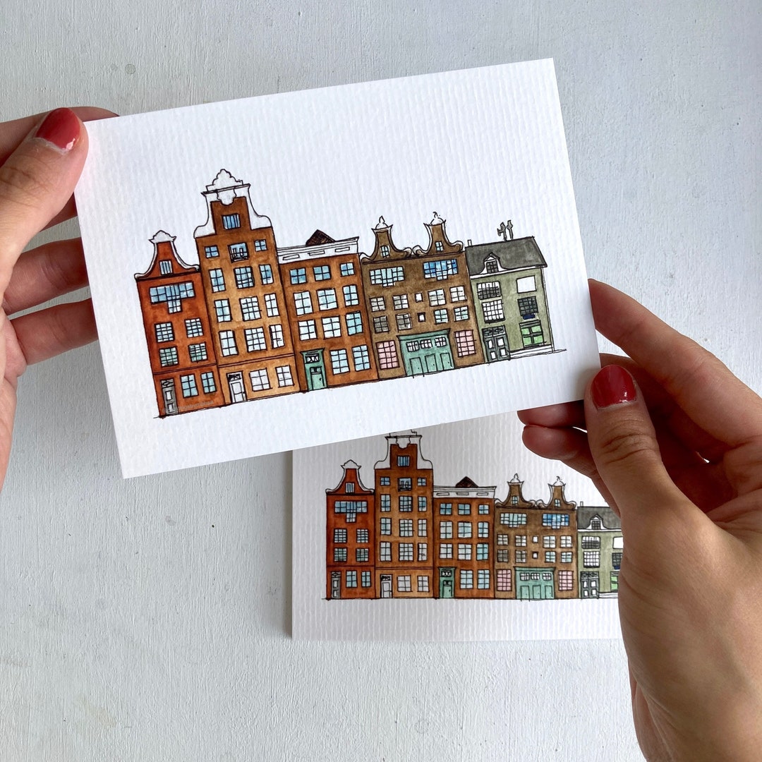 Dutch Row Houses Postcard/ansichtkaart Print A6 - Etsy