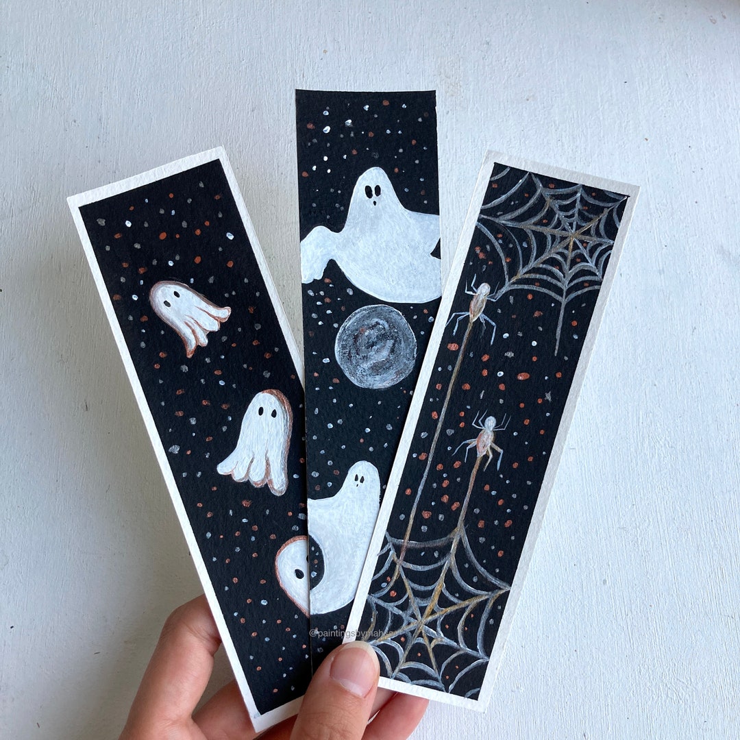 Set of 3 Halloween Hand Painted Bookmarks/boekenlegger Cute - Etsy