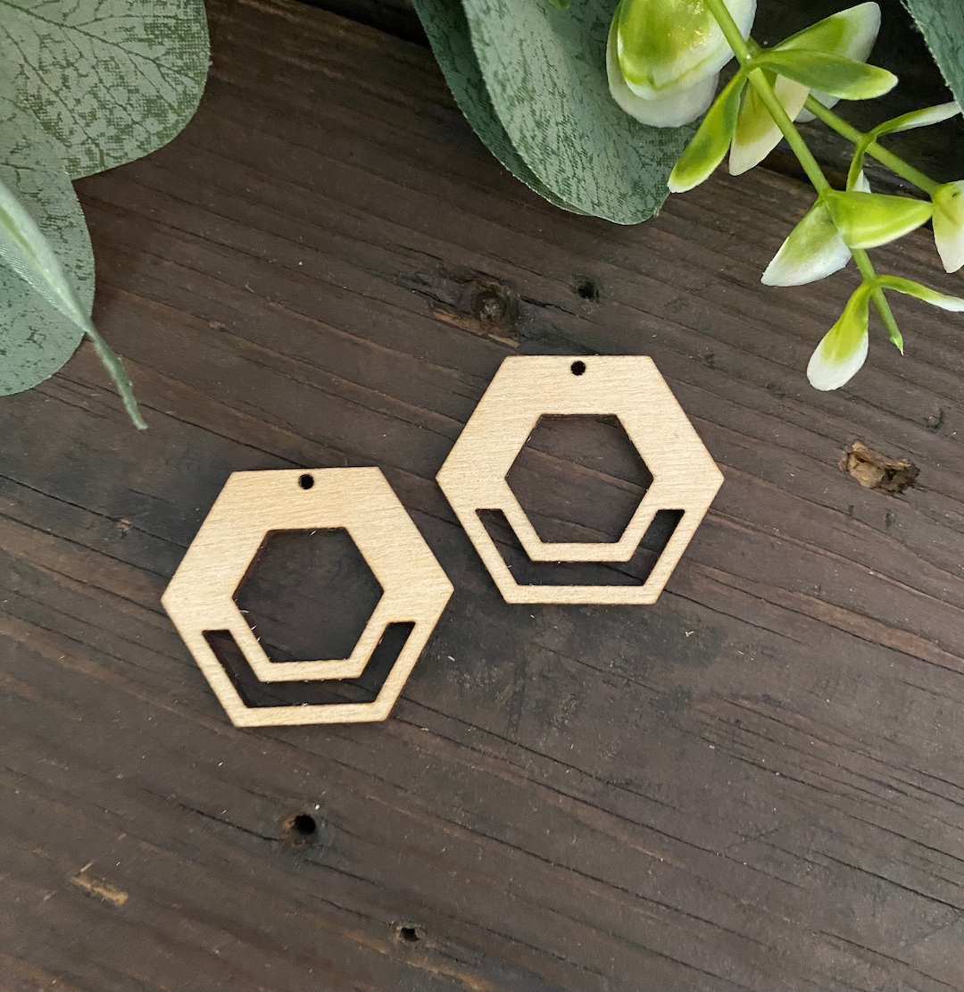 Geometric Wood Earring Blanks: Birch Dangle Charms - Etsy