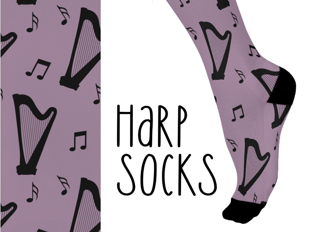 Harp Socks, Harp Gift, Harp Player Gift, Harpist Gift, Harper Gift ...
