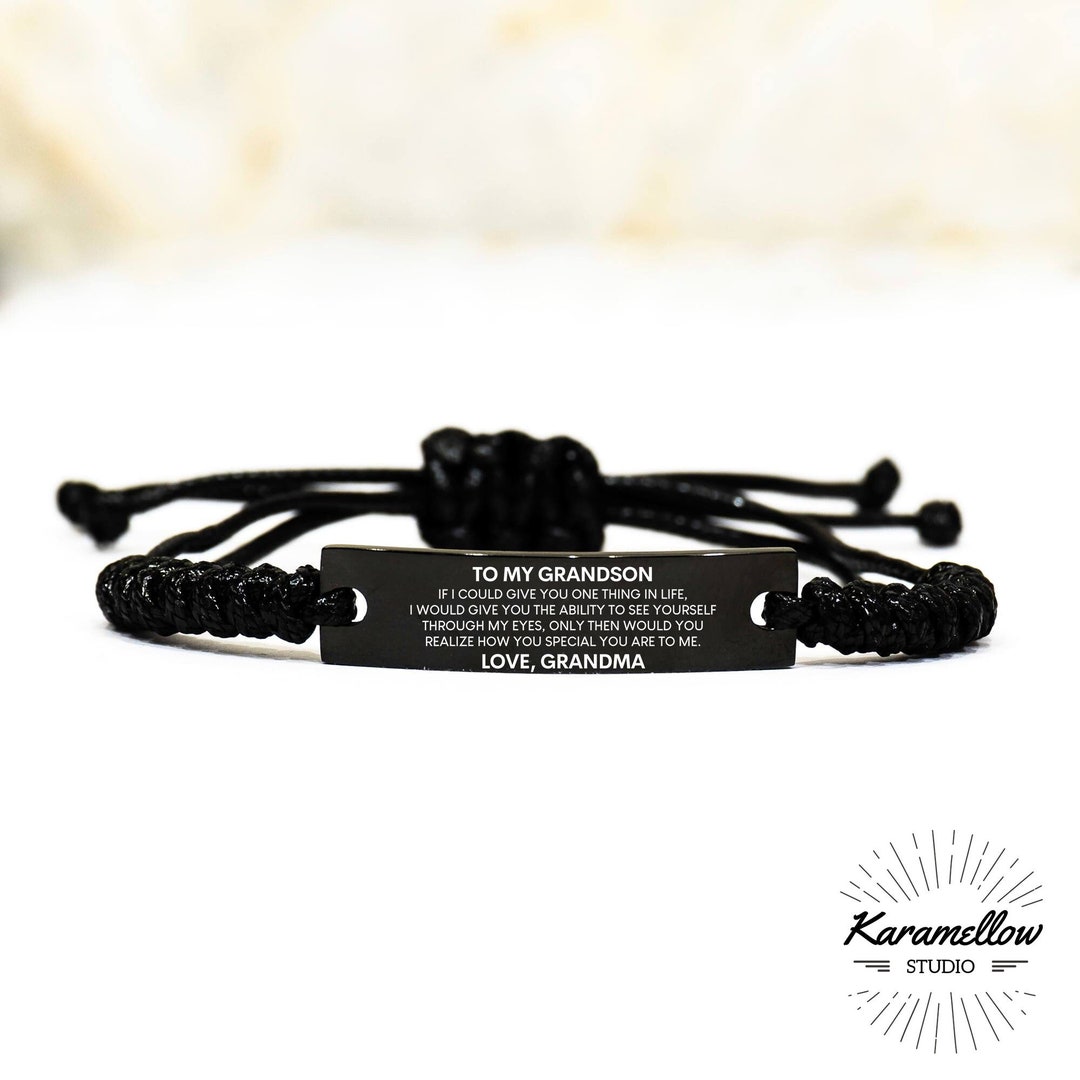 Grandson Gift, Personalized Grandson Bracelet, to My Grandson Gift, If ...