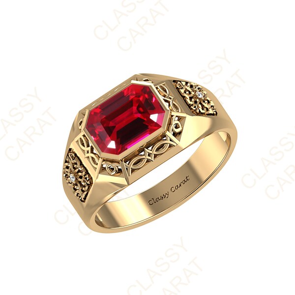 Ruby Man Ring - Etsy