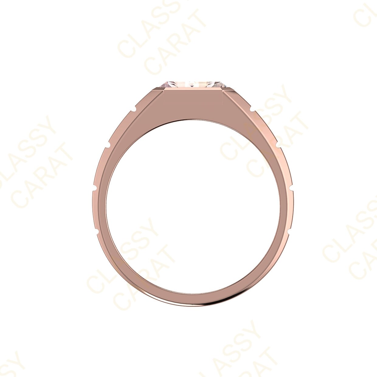 Men Morganite Statement Ring, Solid Rose Gold Men Ring, Men Solitaire ...