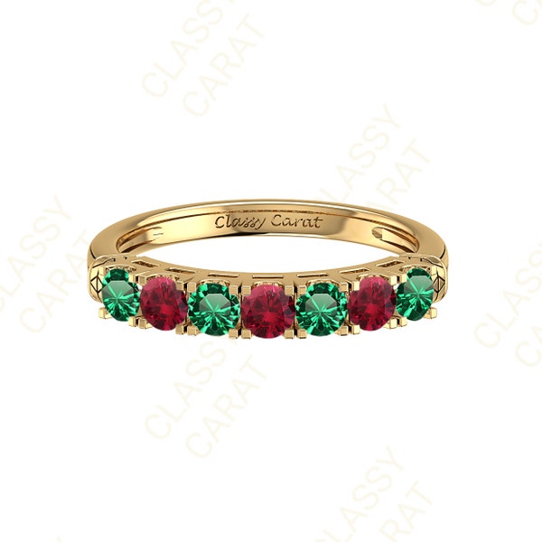 Ruby Emerald Ring - Etsy