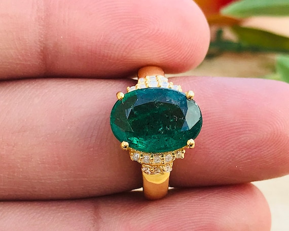 Etsy raw emerald ring store