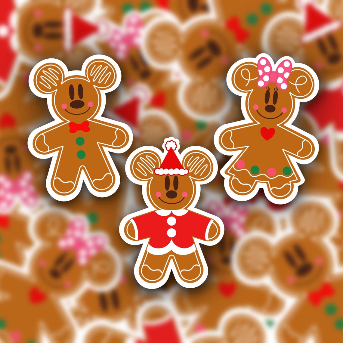 Gingerbread Stickers Holiday Christmas Sticker Gingerbread - Etsy