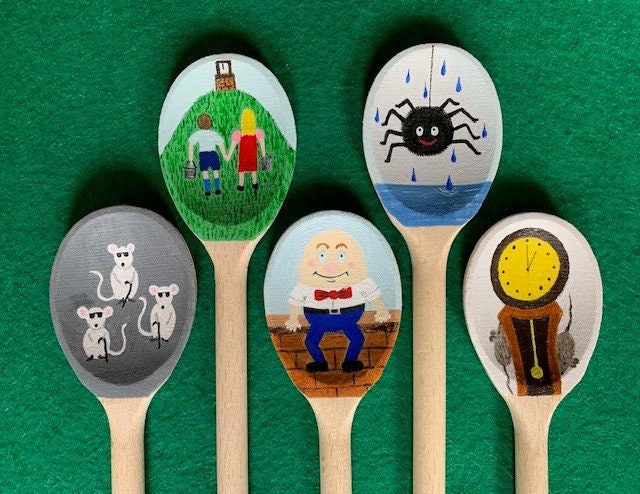 Hand-painted Wooden Nursery Rhyme Spoons - Etsy UK