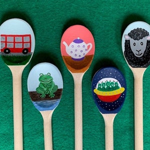 Hand-painted Wooden Nursery Rhyme Spoons - Etsy UK