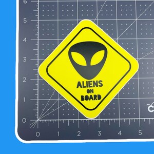 Aliens on Board Bumper Sticker - Etsy