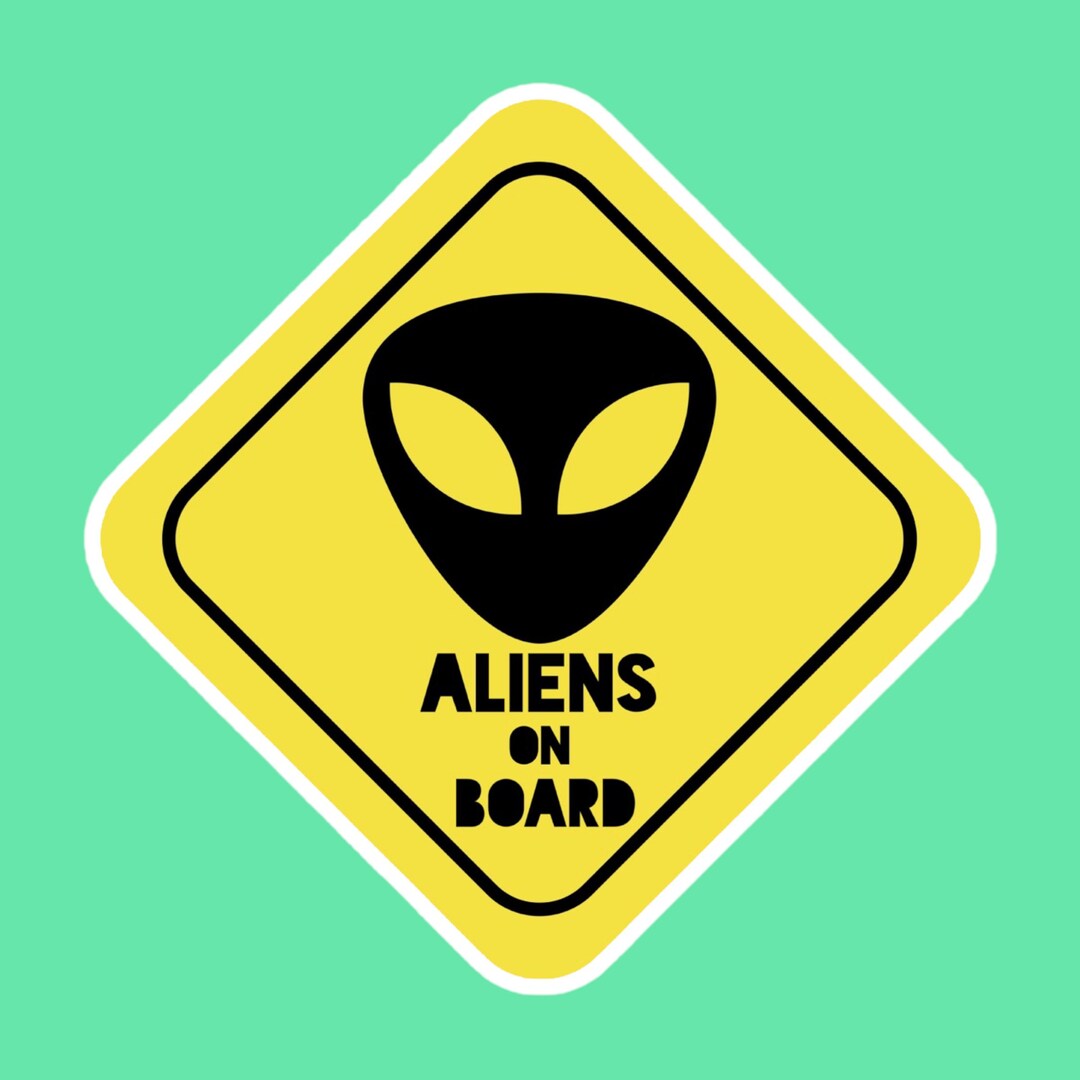 Aliens on Board Bumper Sticker - Etsy