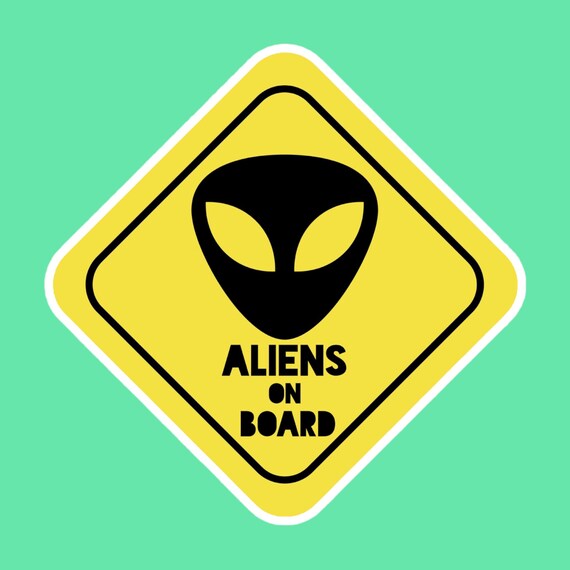 Aliens on Board Bumper Sticker - Etsy