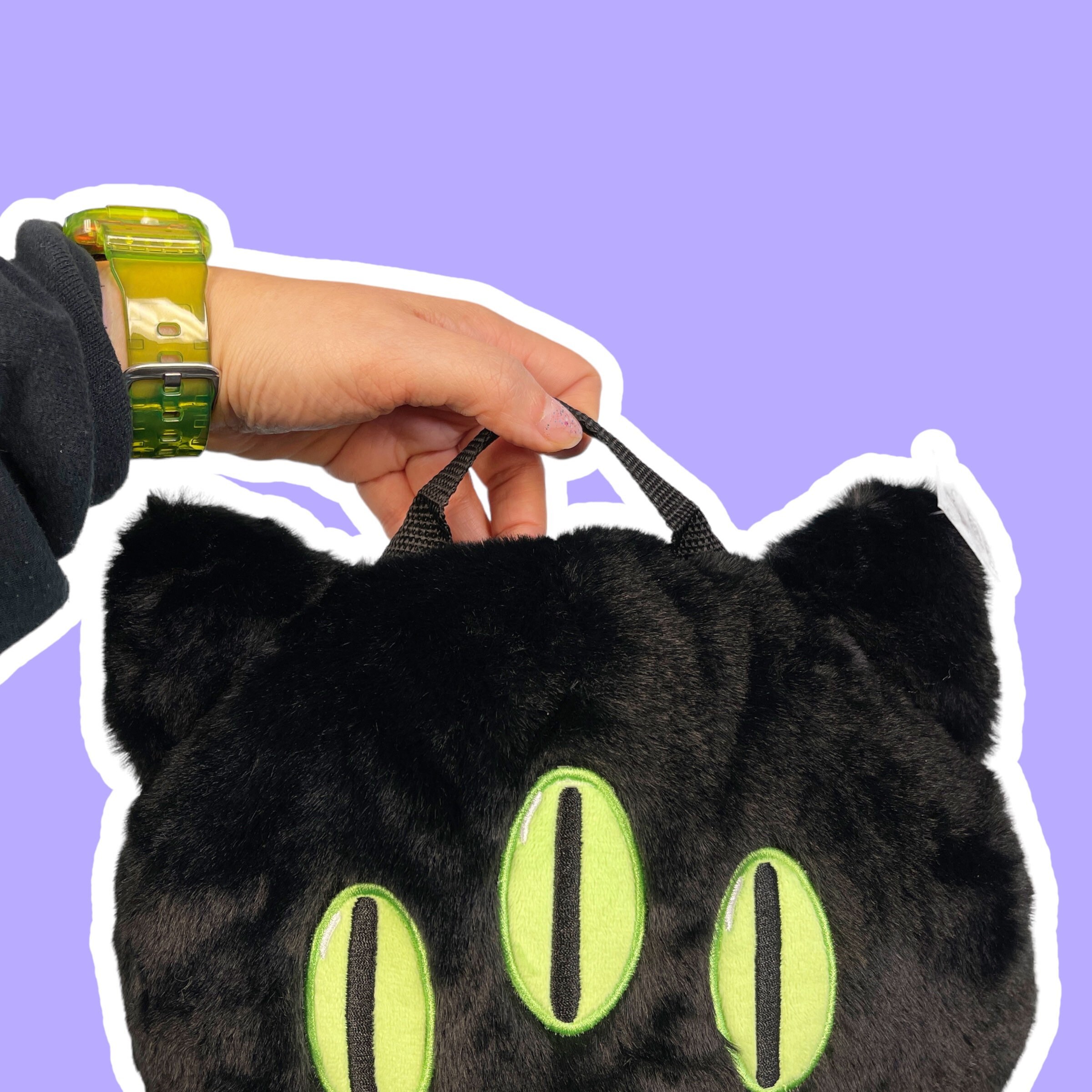 Neo the Alien Cat Plush Backpack. Black Cat Plush Backpack. - Etsy