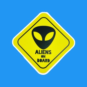 Aliens on Board Bumper Sticker - Etsy