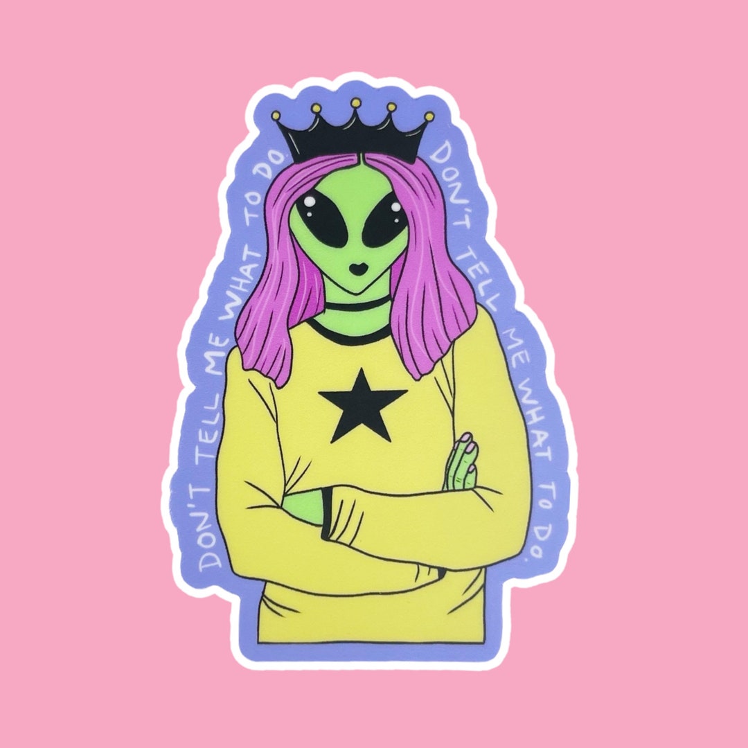 Alien Rebel Girl Sticker - Etsy