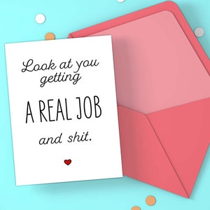 First Job Card PRINTABLE Funny New Job Card, Funny Promotion Card ...