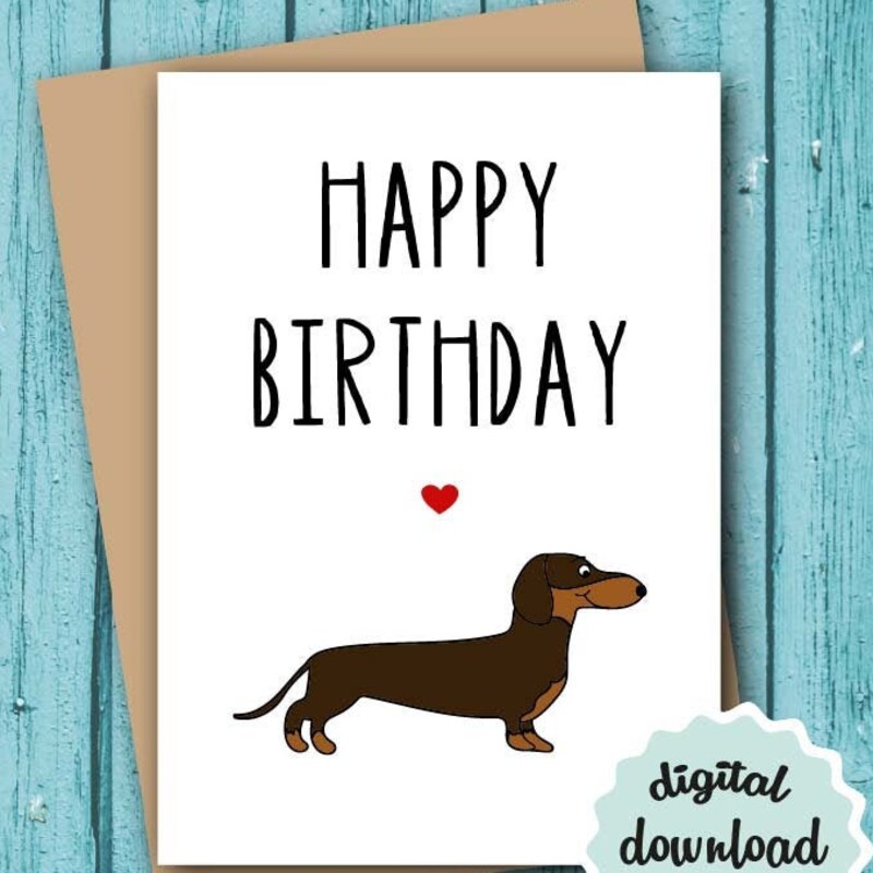 Dachshund Birthday Card - Etsy